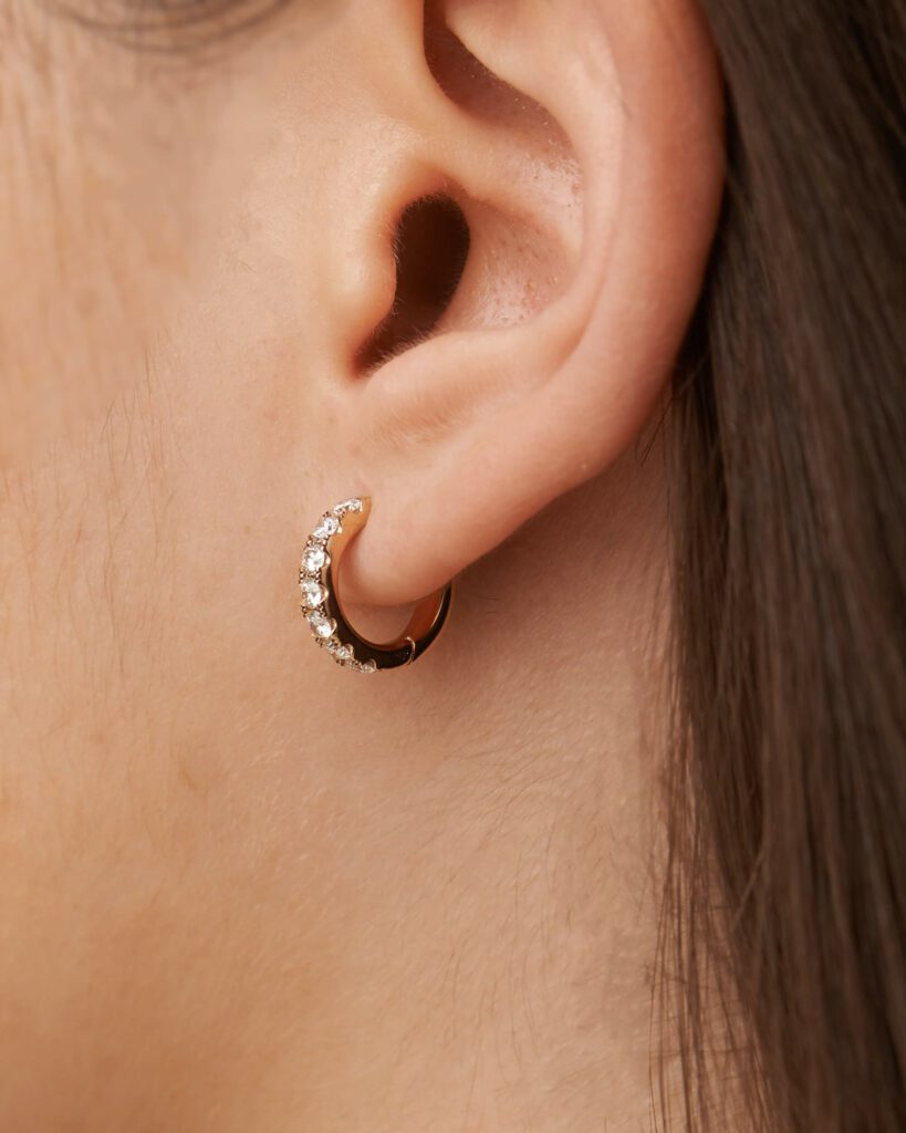 Classic Diamond Hoops | Unique Hoop Earrings | Diamond Hoops